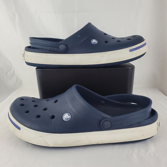CROCS | Shoes | Crocs Crocband Ii Iconic Navy Blue White Croslite Men ...